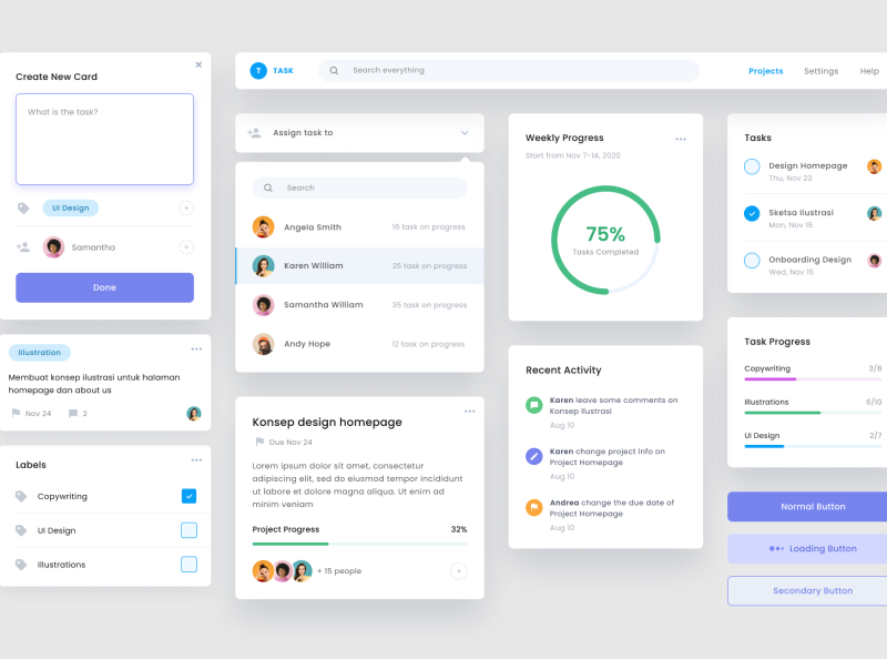 Task Management UI by Anas Sadewo on Dribbble