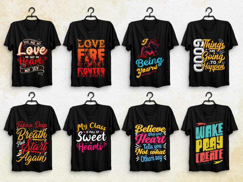 Typography T-Shirt Design Bundle by T-Shirt Design Bundle on Dribbble