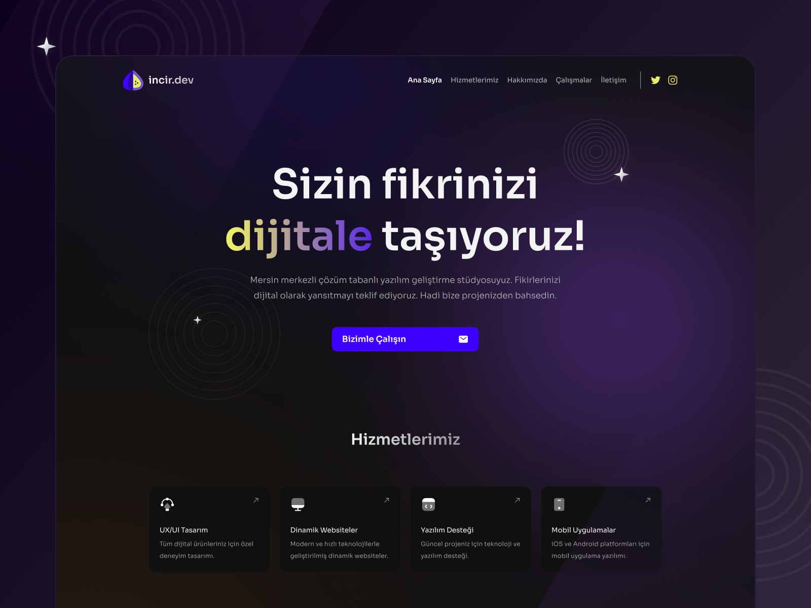 incir.dev | Landing Page Design by Ayhan Gad on Dribbble