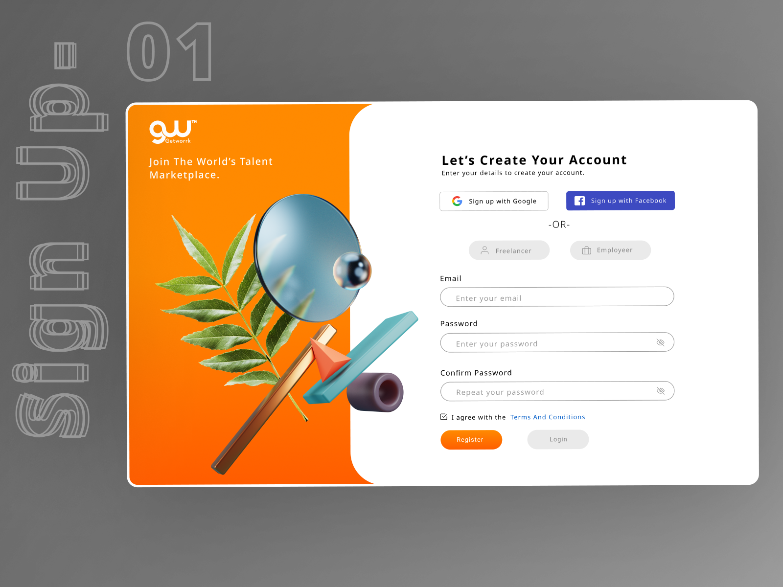 Signup UI by Prince S on Dribbble