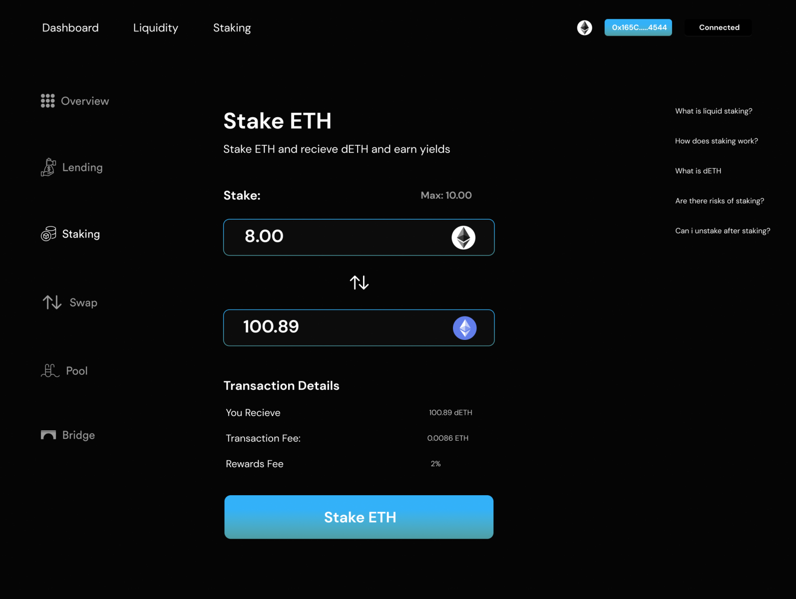 Liquid Staking Dapp By David Kaduru On Dribbble