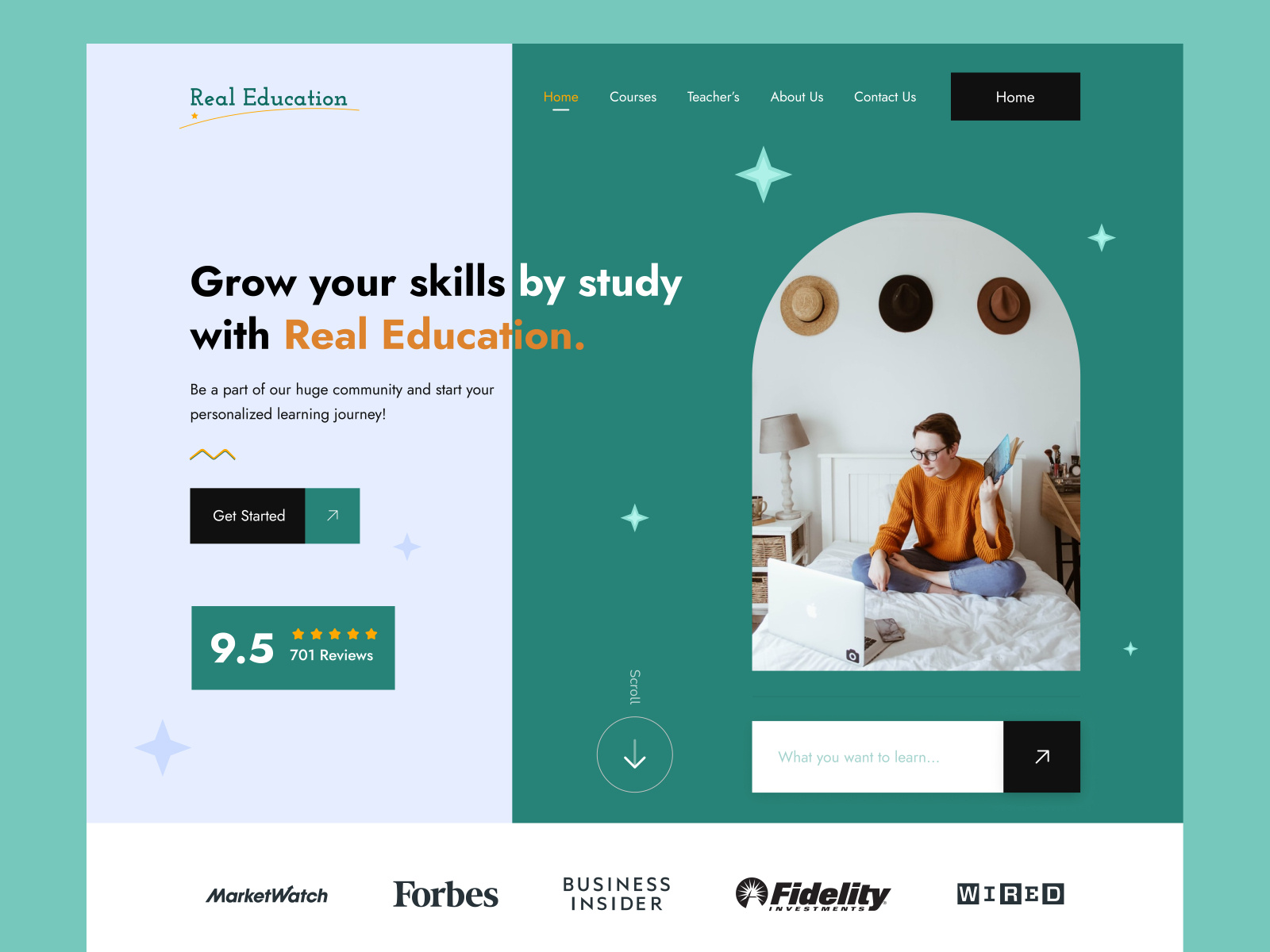 Educational learning website Design by Partho Debnath on Dribbble