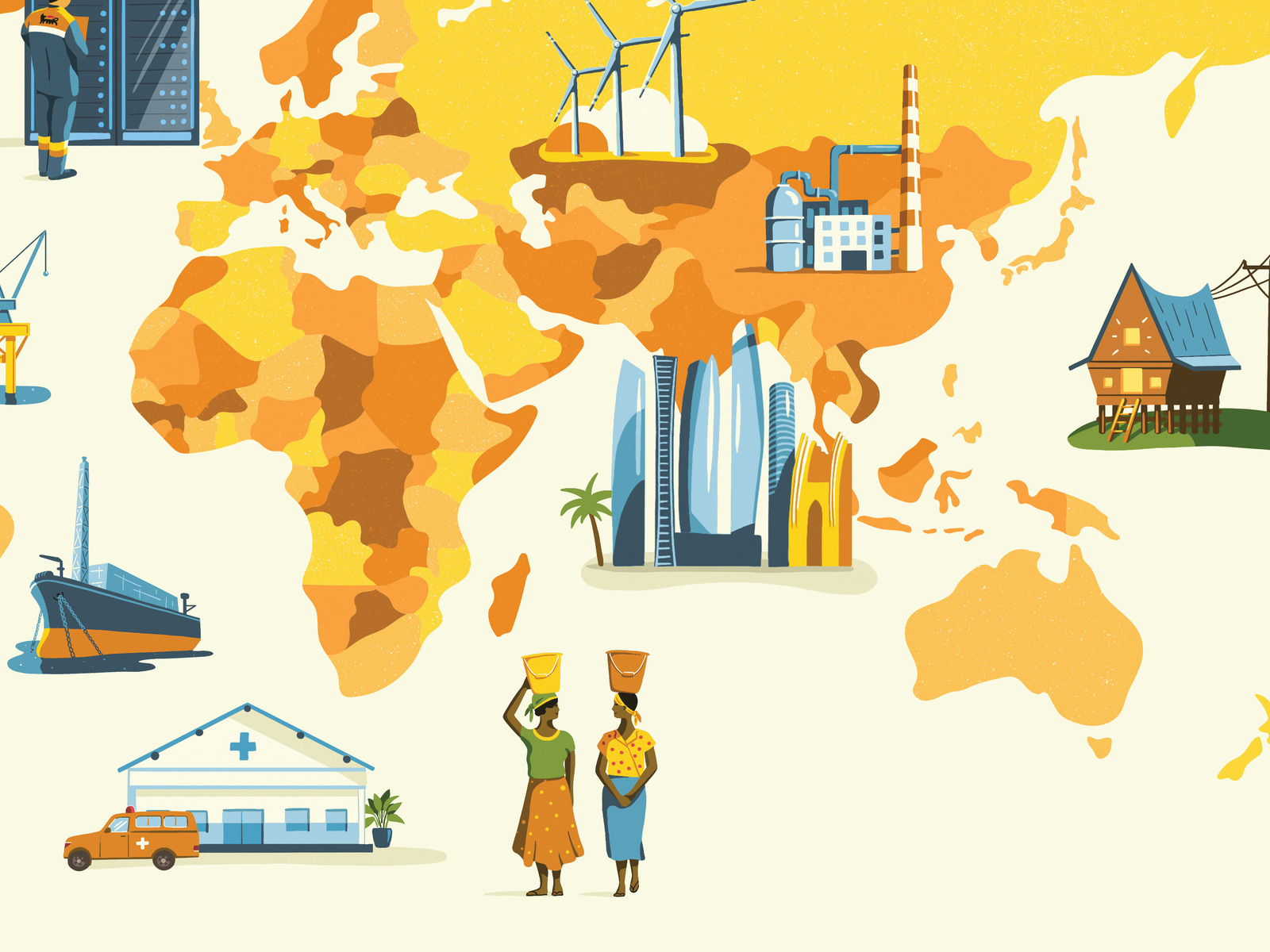 World Map for Eni x The Monocle Forecast by Kristen Boydstun on Dribbble