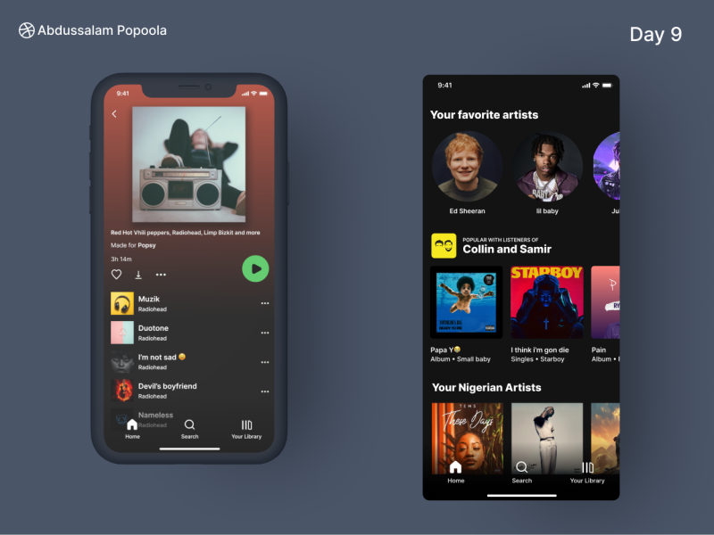 Spotify Playlist Design by Abdussalam Popoola | UI/UX Designer ...
