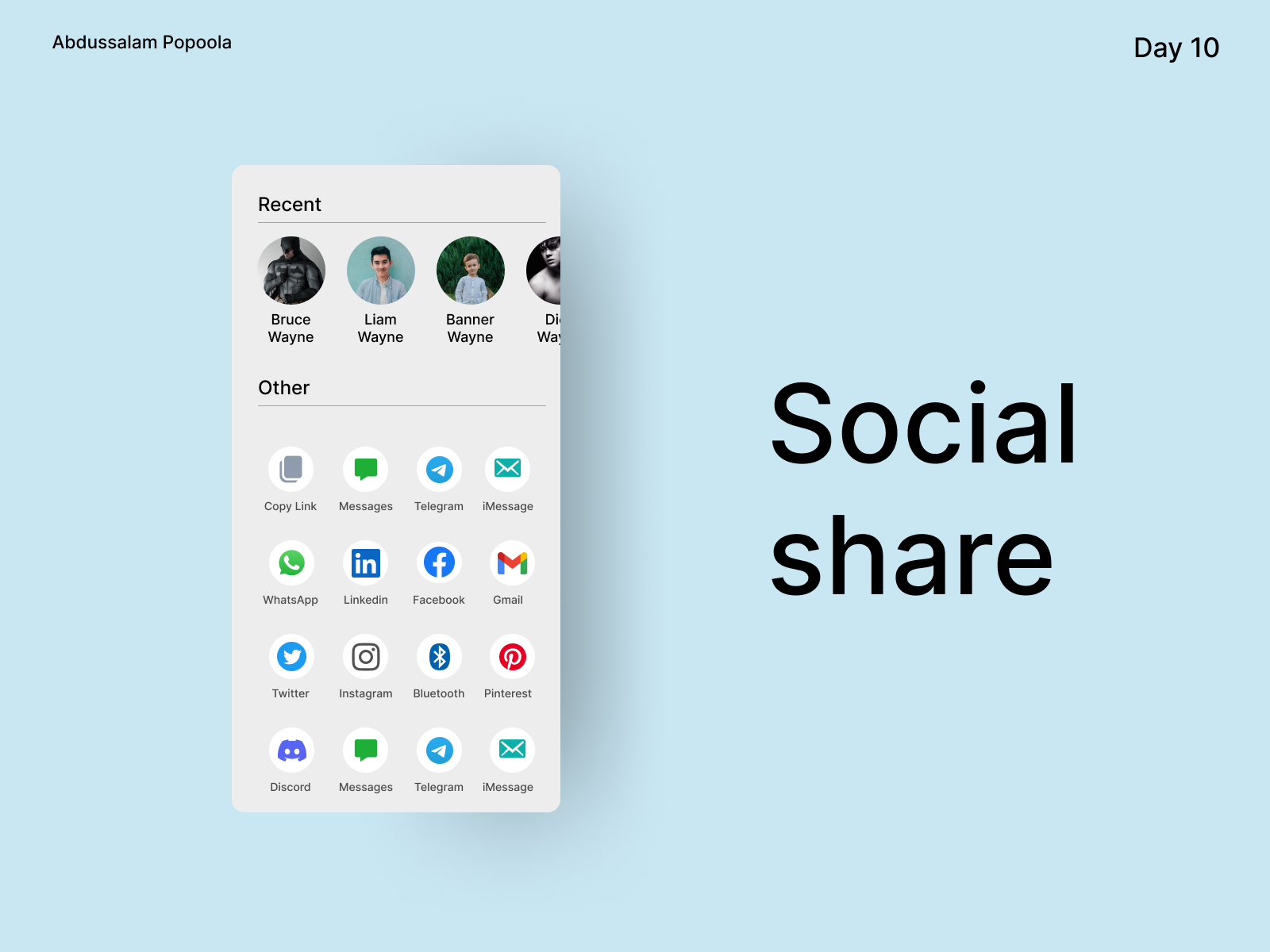 Social Share Page - daily UI by Abdussalam Popoola | UI/UX Designer ...