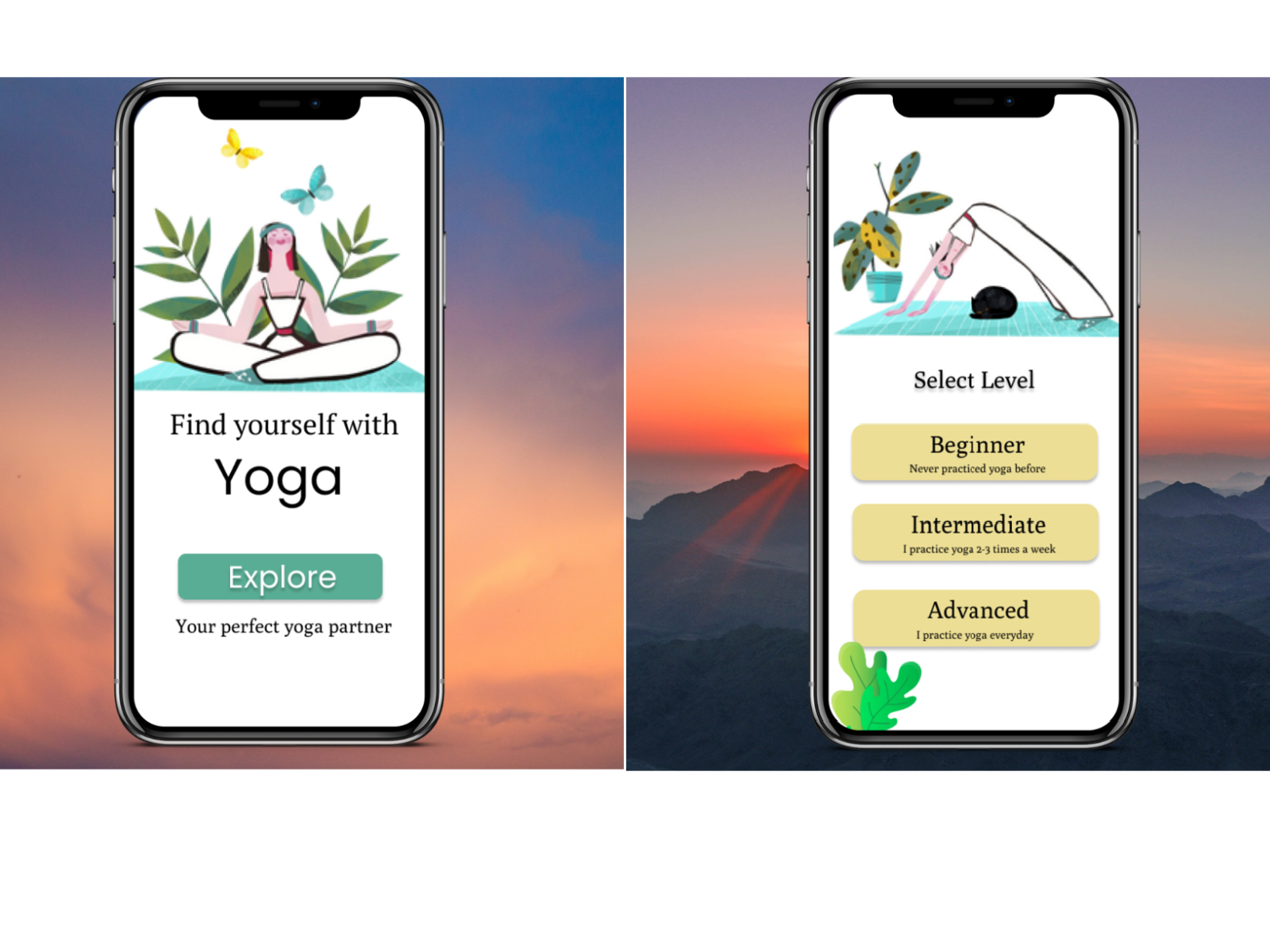 Yoga app design by aashi on Dribbble