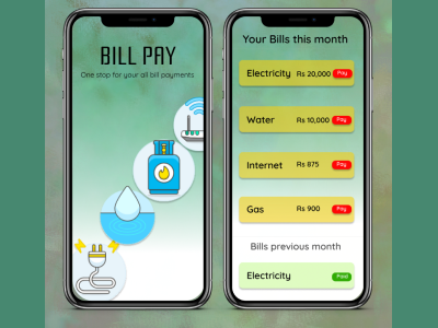Bill payment app design by aashi on Dribbble
