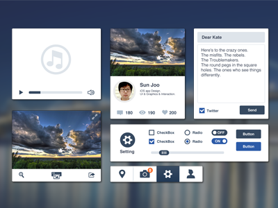 Blue UI Kit by Sun Joo on Dribbble