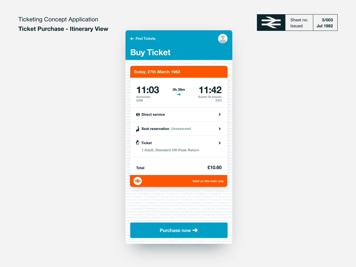 TicketBooth Rail Ticketing Concept - Itinerary View by Paul Brophy on ...