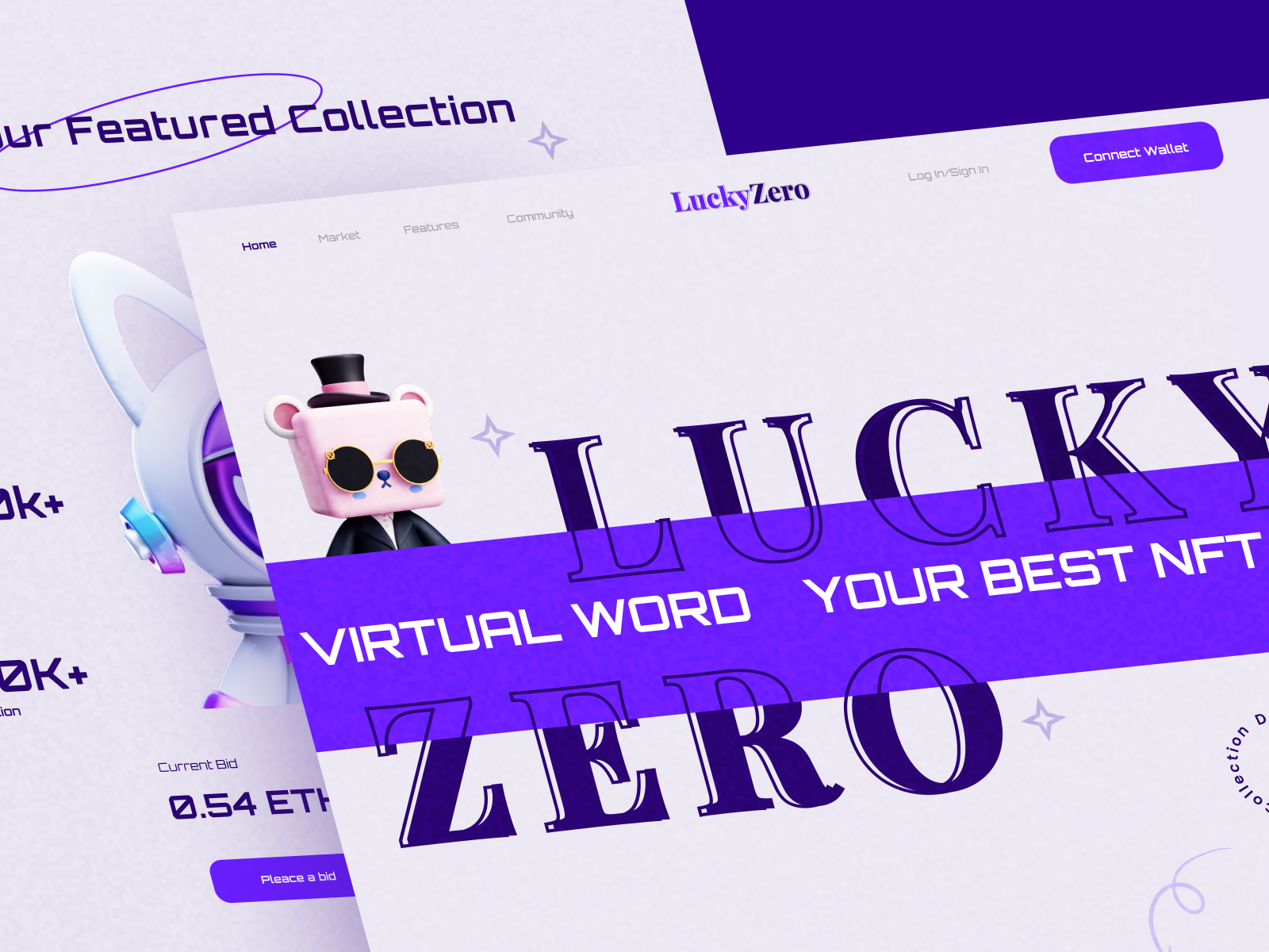 NFT Website - Lucky Zero NFT by Reka Rahayu for Plainthing Studio on Dribbble