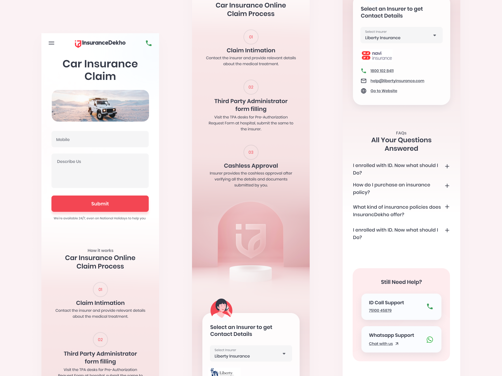 Claim Page for an Online Insurance Broker by Hemant Bisht on Dribbble
