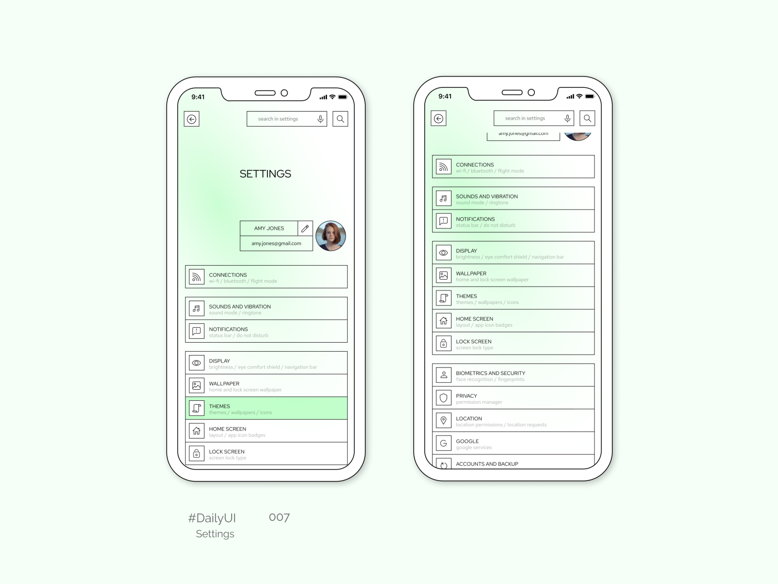 DailyUI Challenge 007. Settings by Jana Grabowska on Dribbble