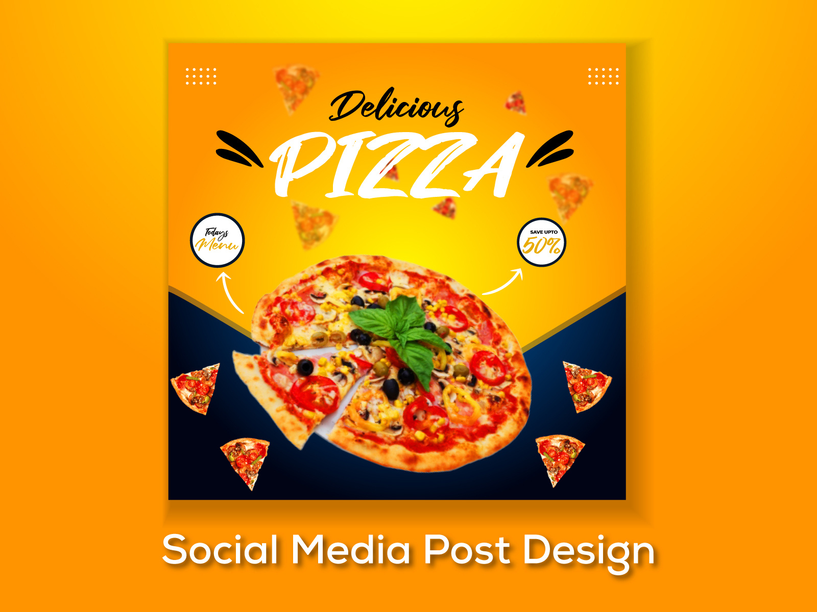 Social Media Post Design PSD - Delicious Pizza by SarowarHosen on Dribbble