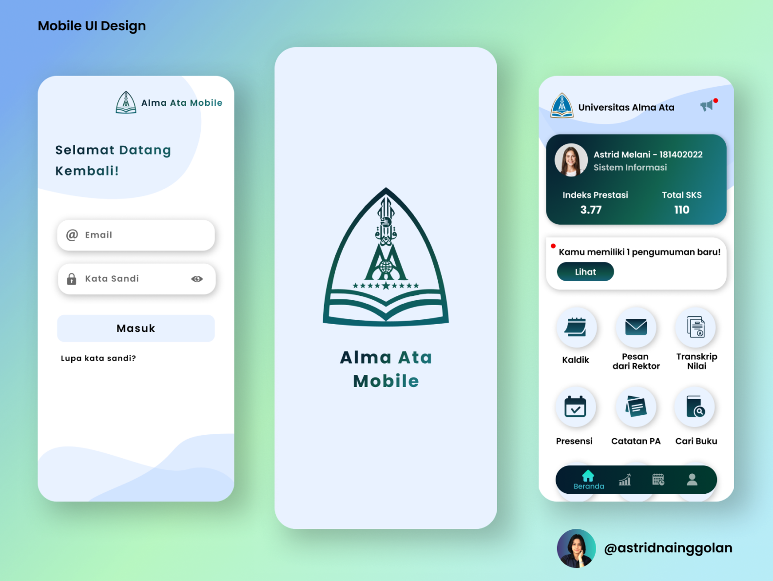 University Mobile App by Astrid chan on Dribbble