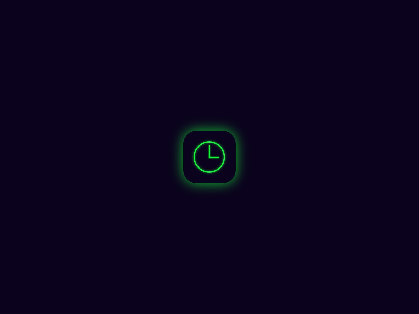 Neon clock icon by Dominika Radwan on Dribbble