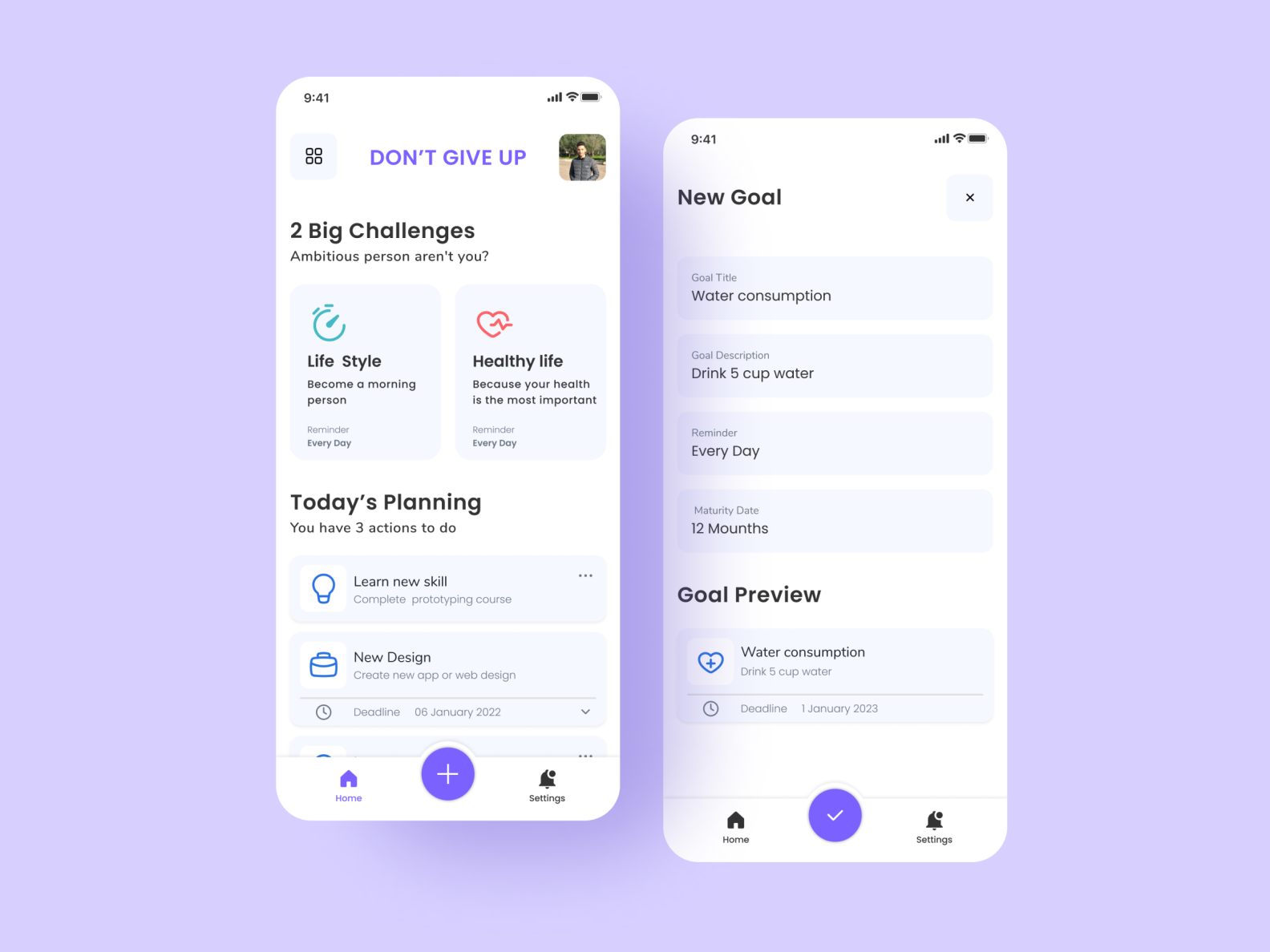 Life goals app by Rabah on Dribbble