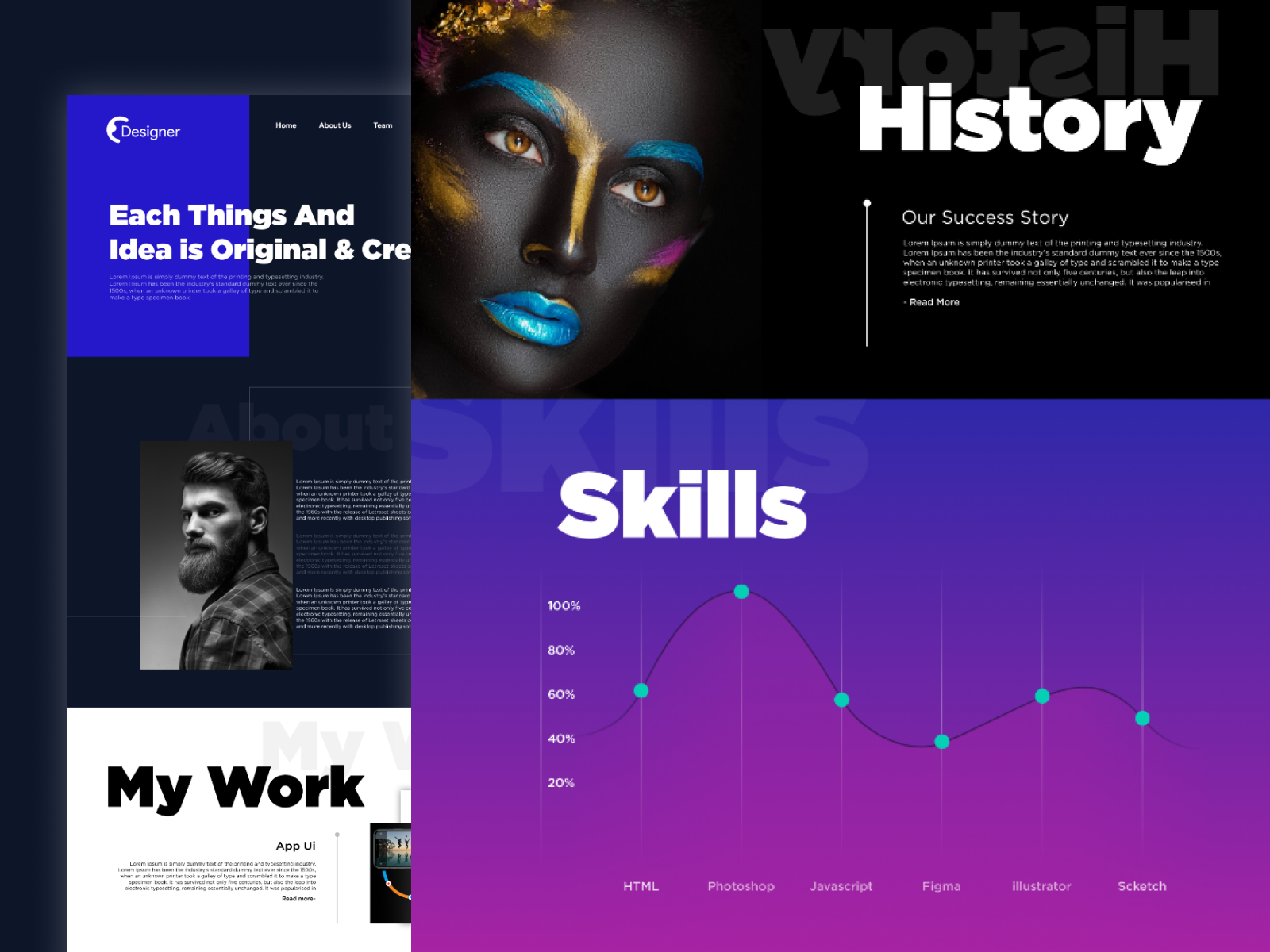 Designer's landing page by Implies Solution on Dribbble