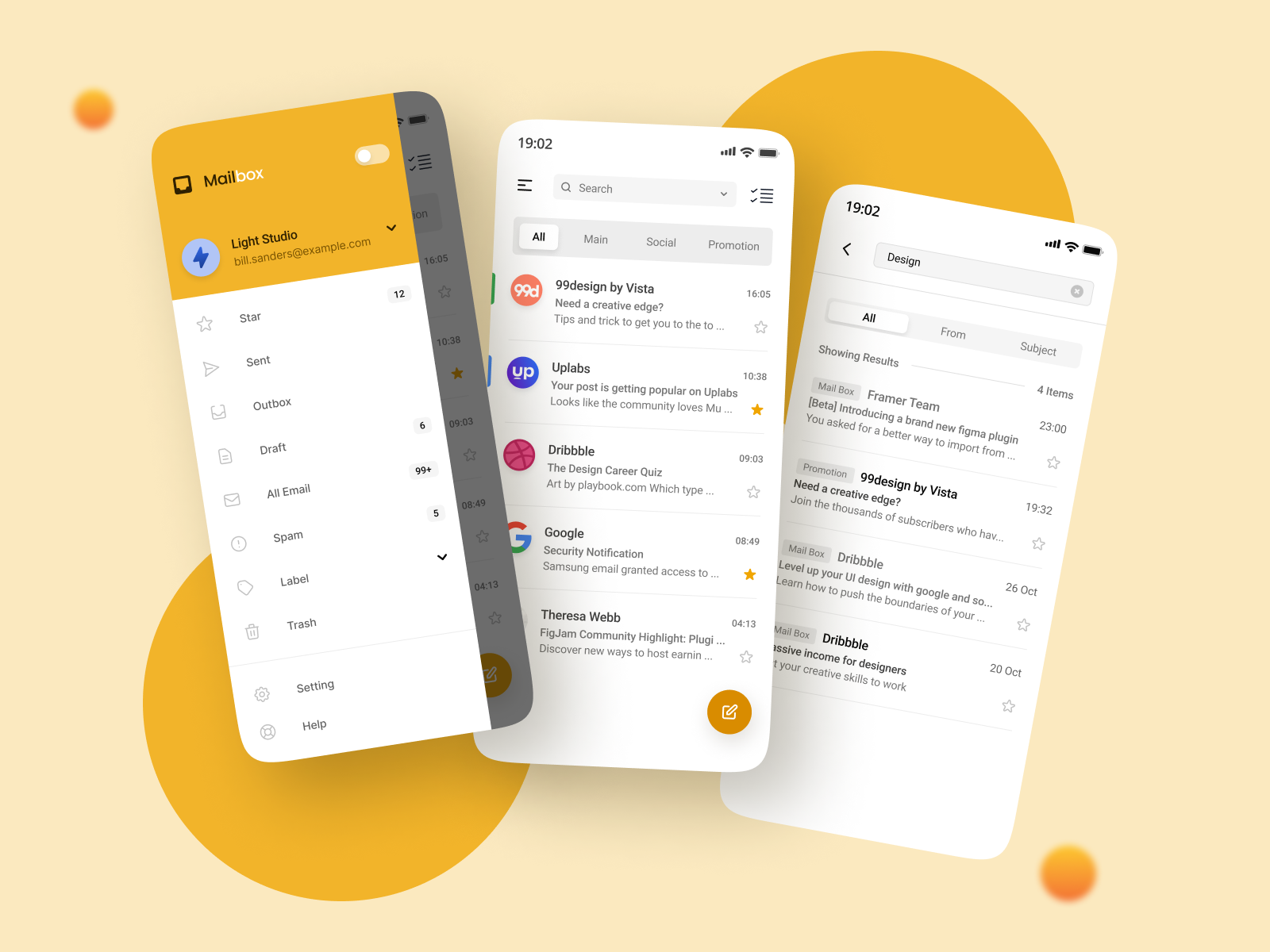Mailbox App by Light Studio on Dribbble
