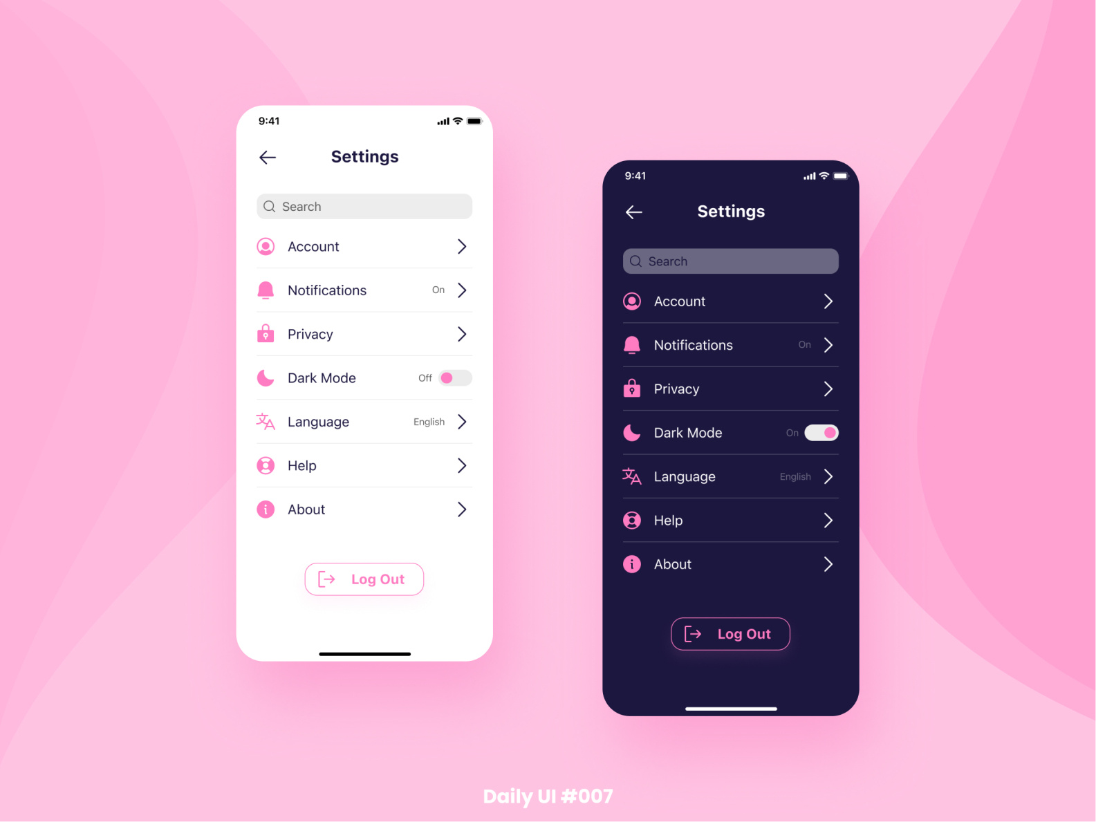 Daily UI #007 - Settings by Arnela.ui on Dribbble