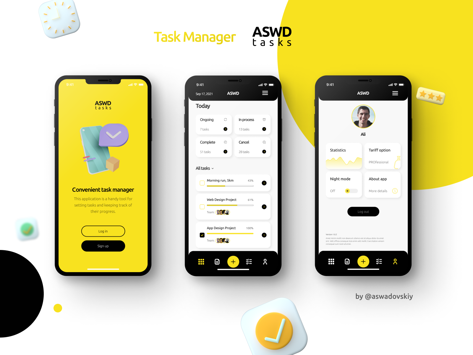 Task Manager app by Ali on Dribbble