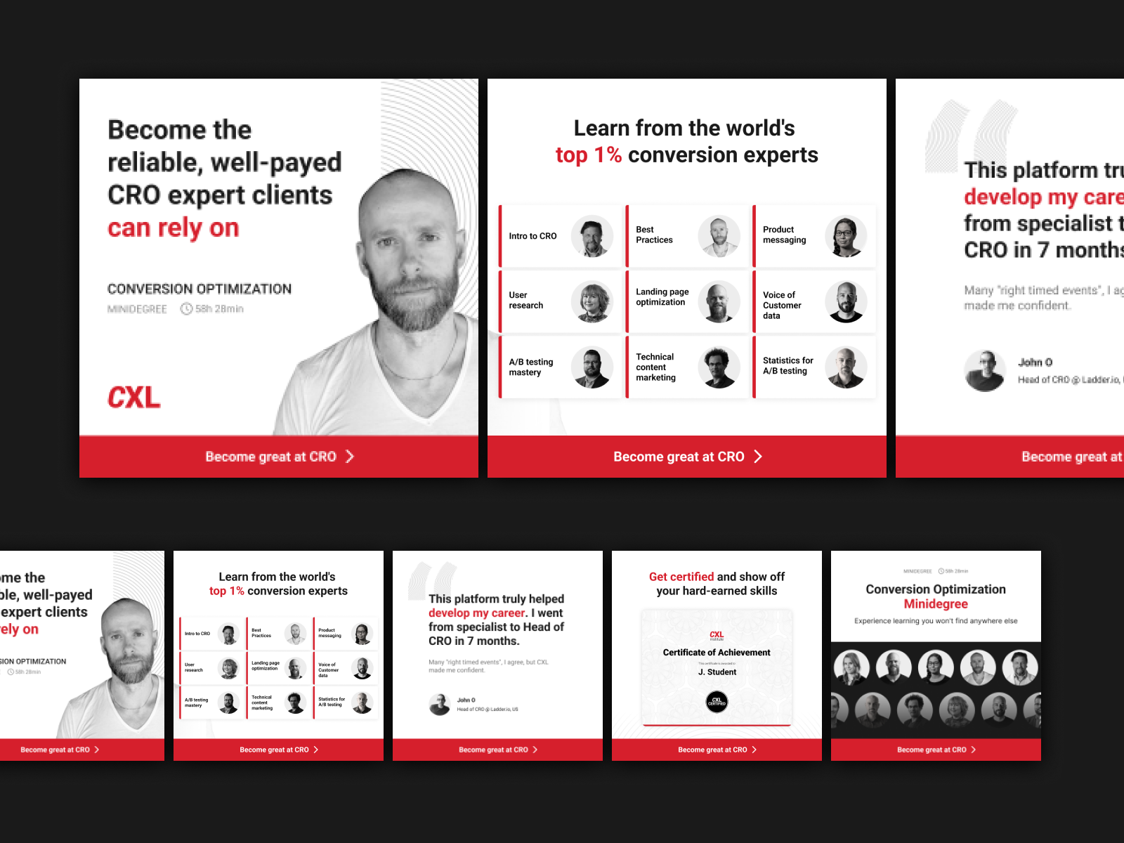 CXL - Carousel Ad Design by Kate Payba for Hey Digital on Dribbble