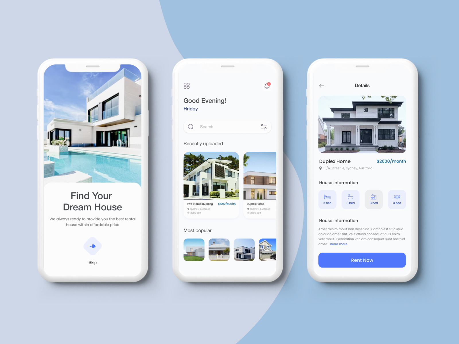 House Rental Mobile App Concept by Abdul Al Mamun on Dribbble