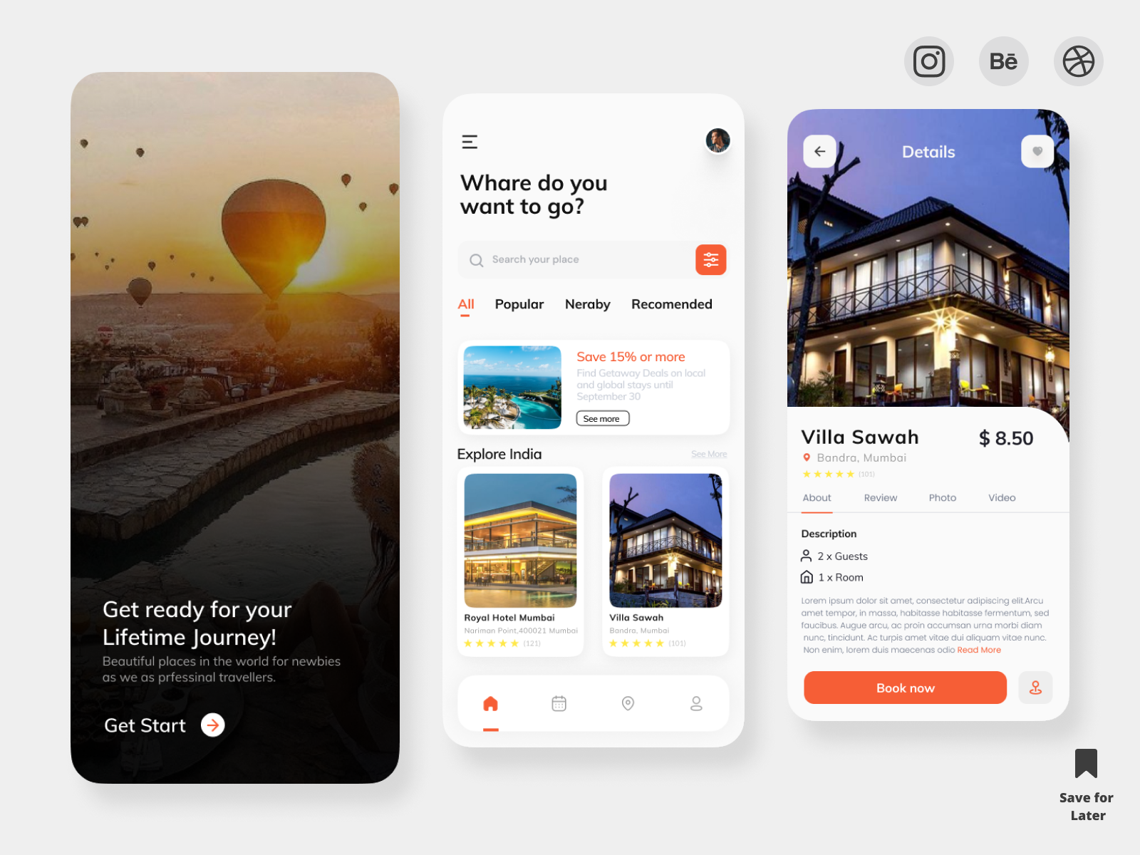 Travel World Mobile UI by Gajera Sagar on Dribbble