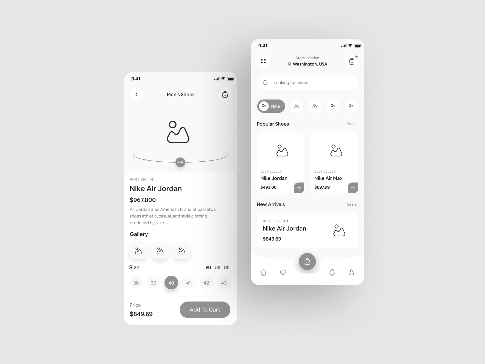 Sport Cart App High Fidelity by Gajera Sagar on Dribbble