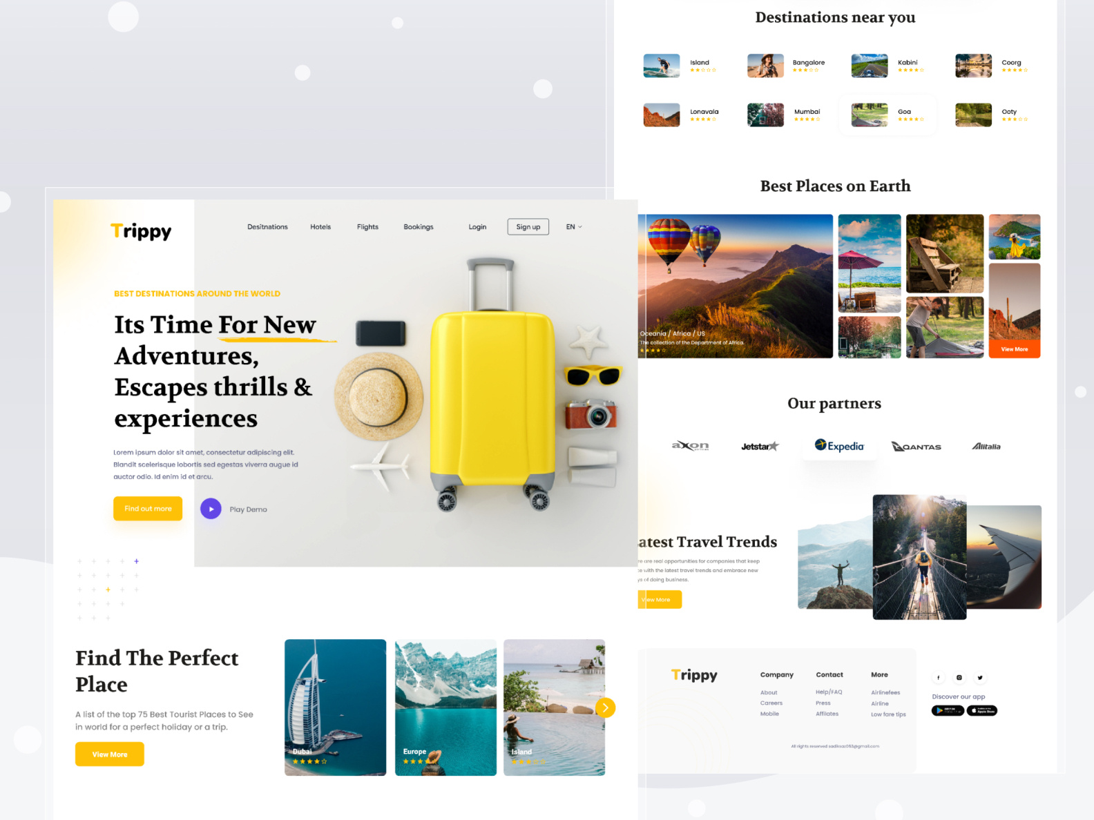 Trippy Travel Website UI Design by Sadik Saz on Dribbble