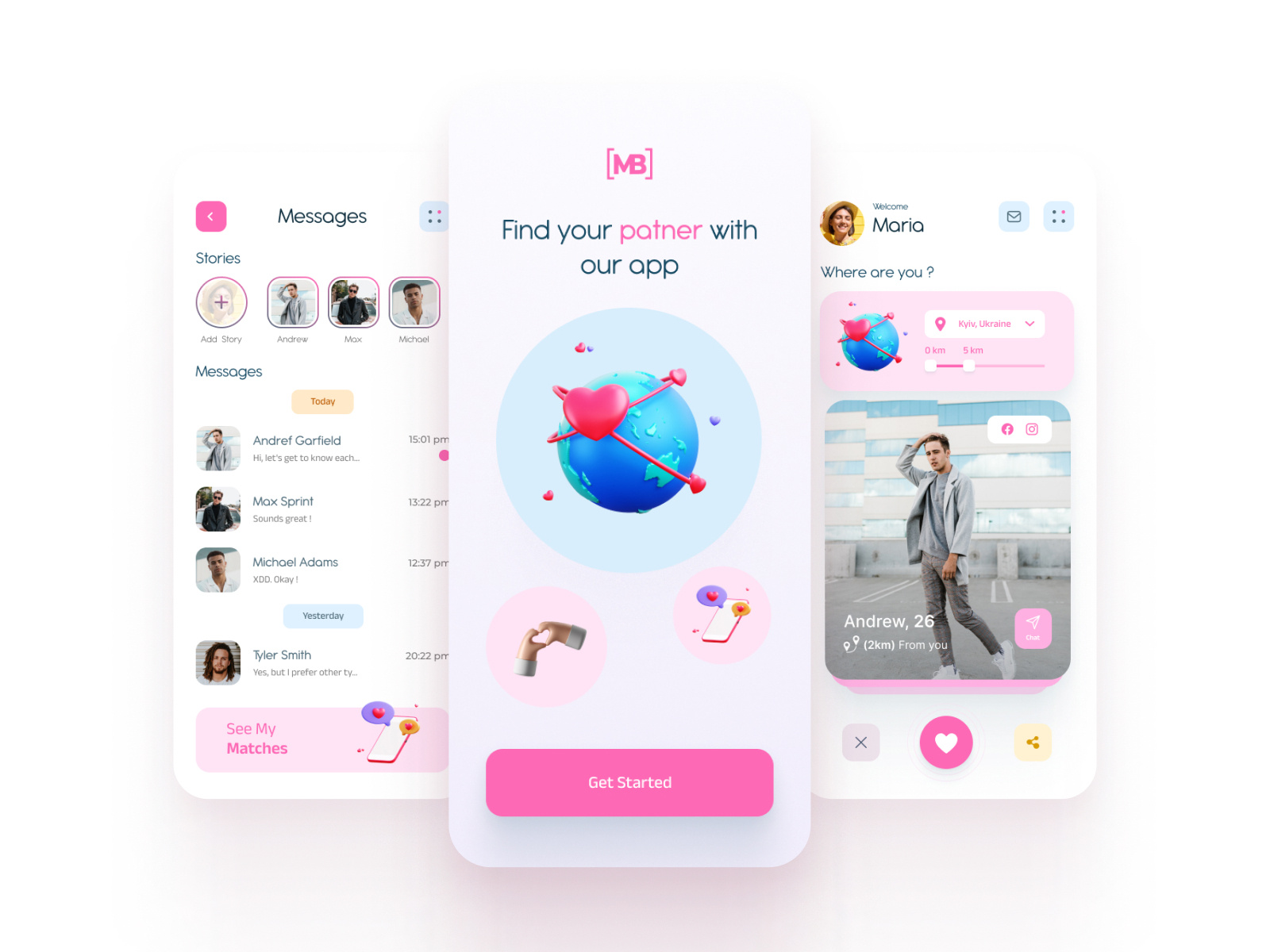 Dating App UI kit by Illya Lototskiy on Dribbble