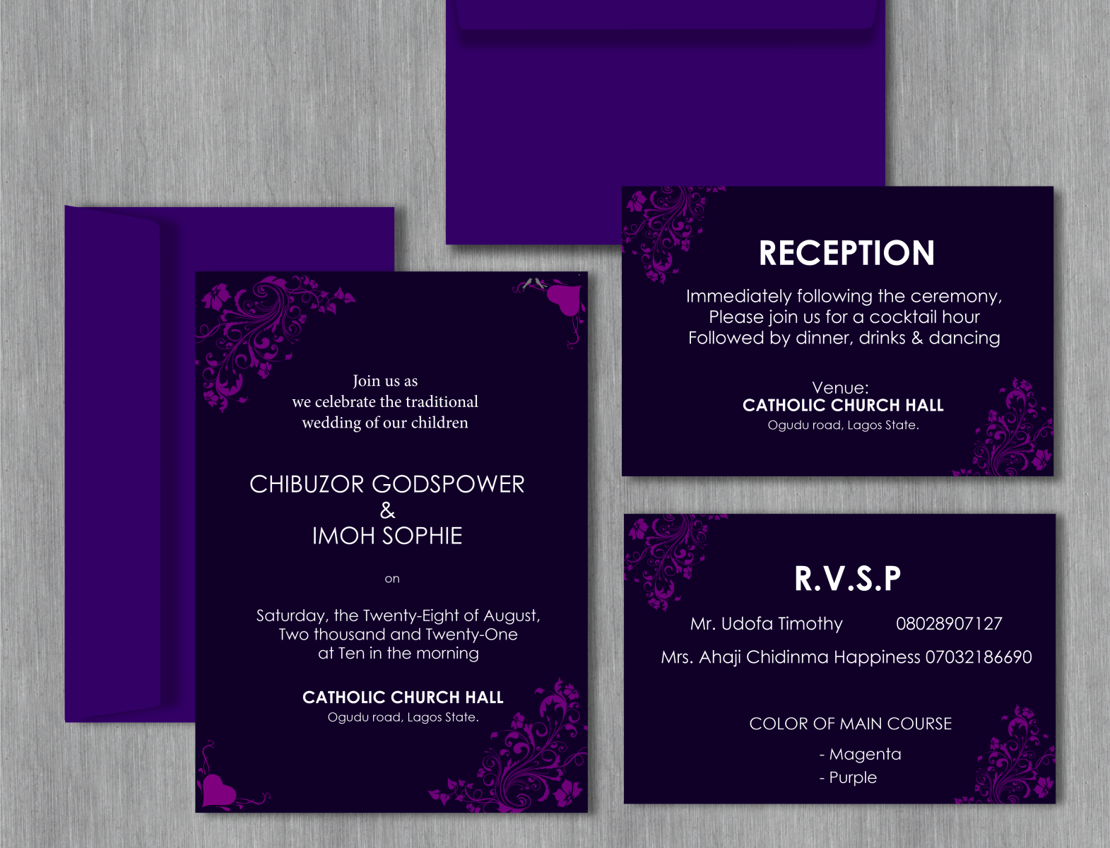 Wedding Invitation Card by Emmanuel Ogunade on Dribbble