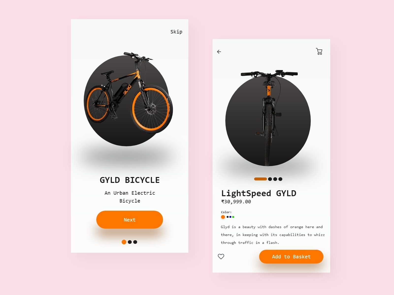Bicycle app UI by Somesh Vedwal on Dribbble