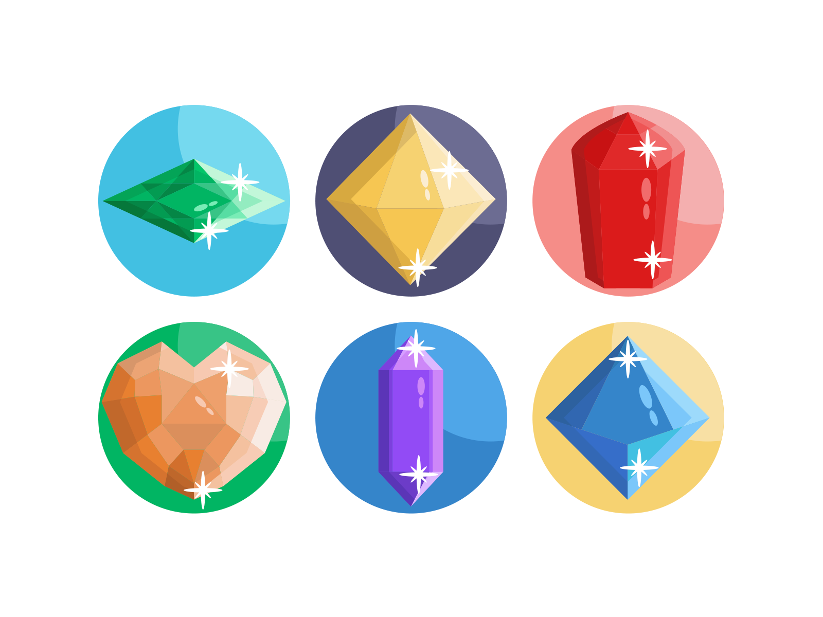 Gemstones Icons by Dighital on Dribbble