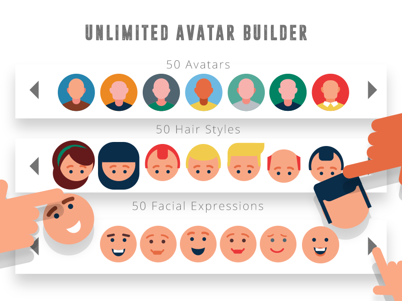Avatar Builder Selection by Dighital on Dribbble
