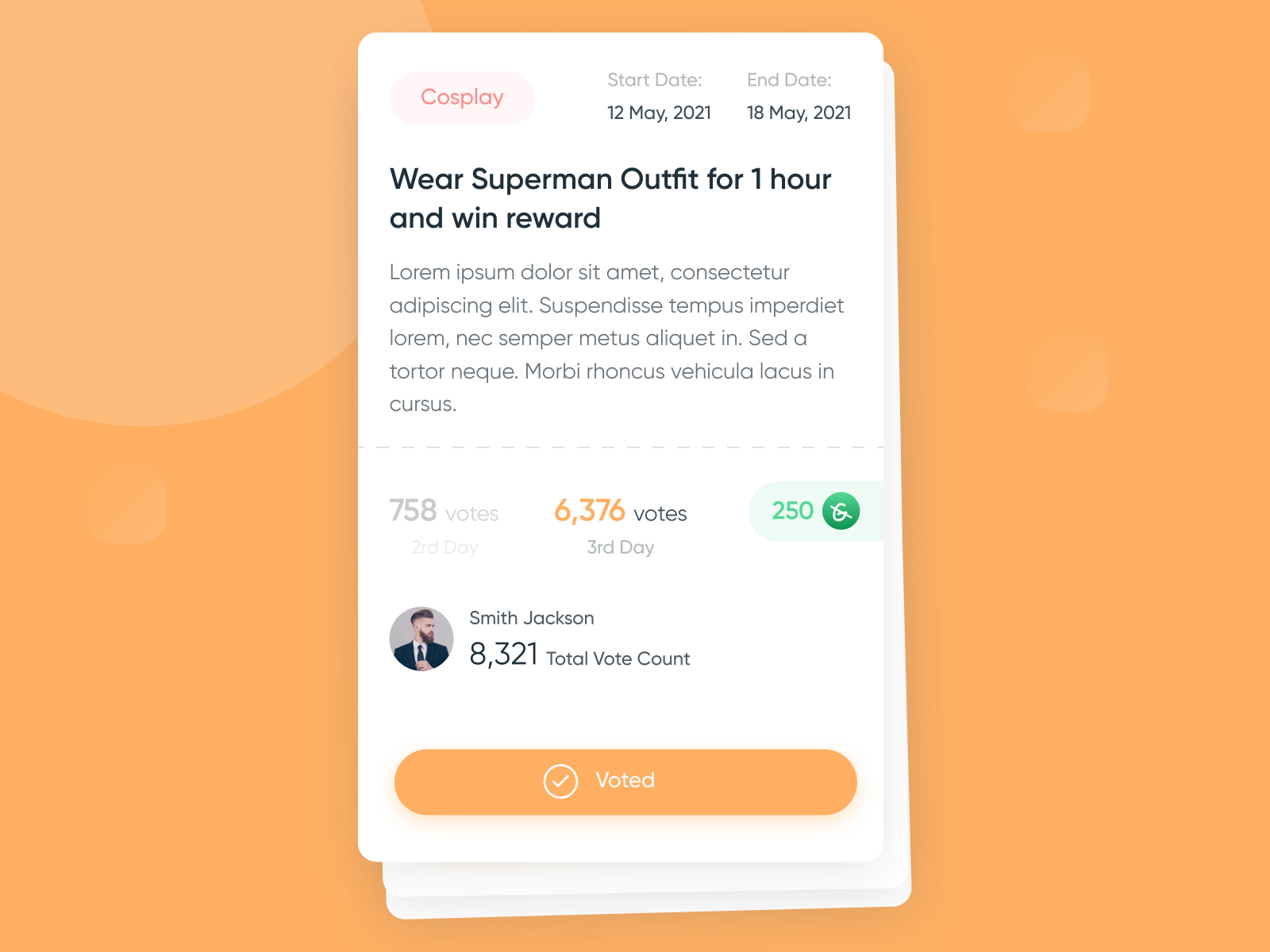 Voting On Challenges mobile app ui by Faizan Ul Hassan Arshad on Dribbble