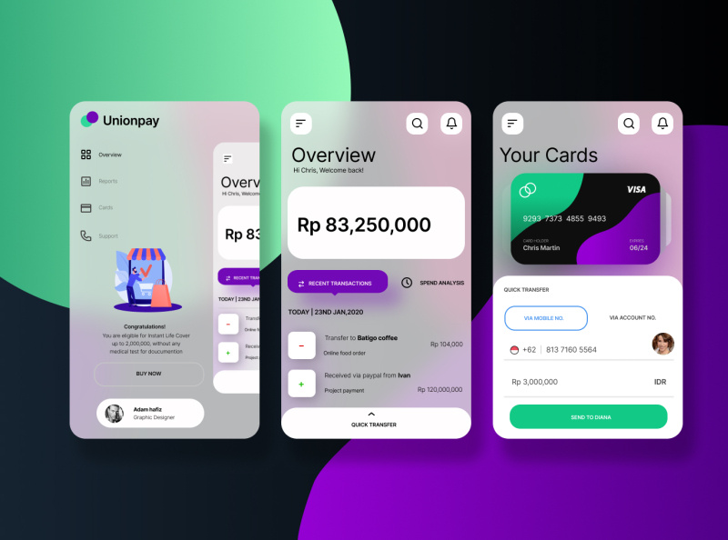 unionpay app by Ivan Subhani on Dribbble