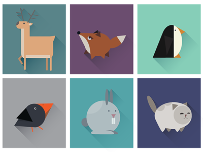 Geometric Animal Icons by Tania Yakunova on Dribbble