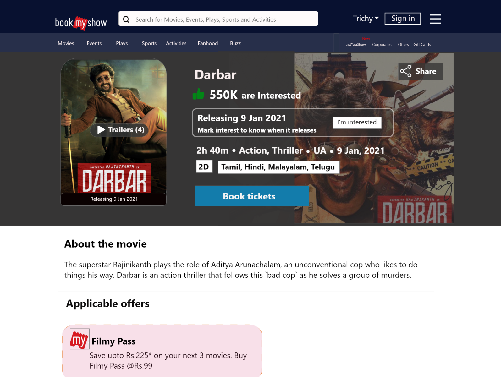 Bookmyshow Clone By Gowtham On Dribbble 