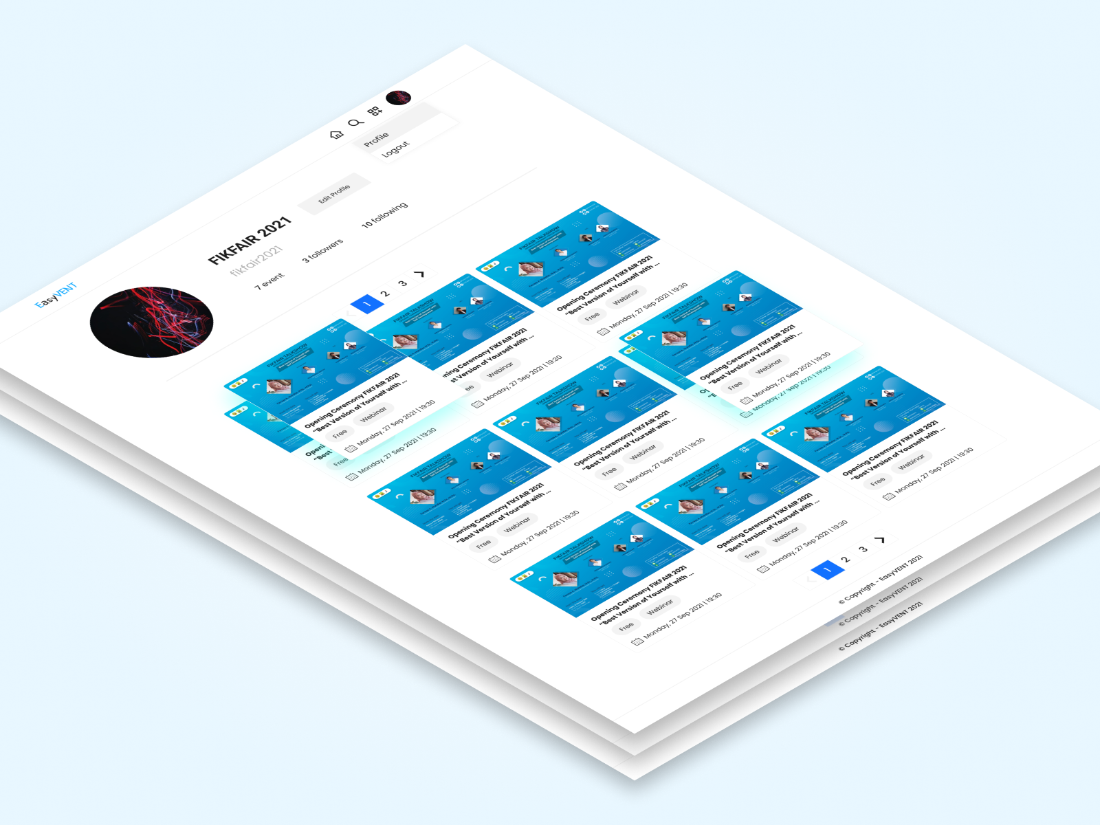 EasyVENT - Profile Page by Jovanka Samudra on Dribbble