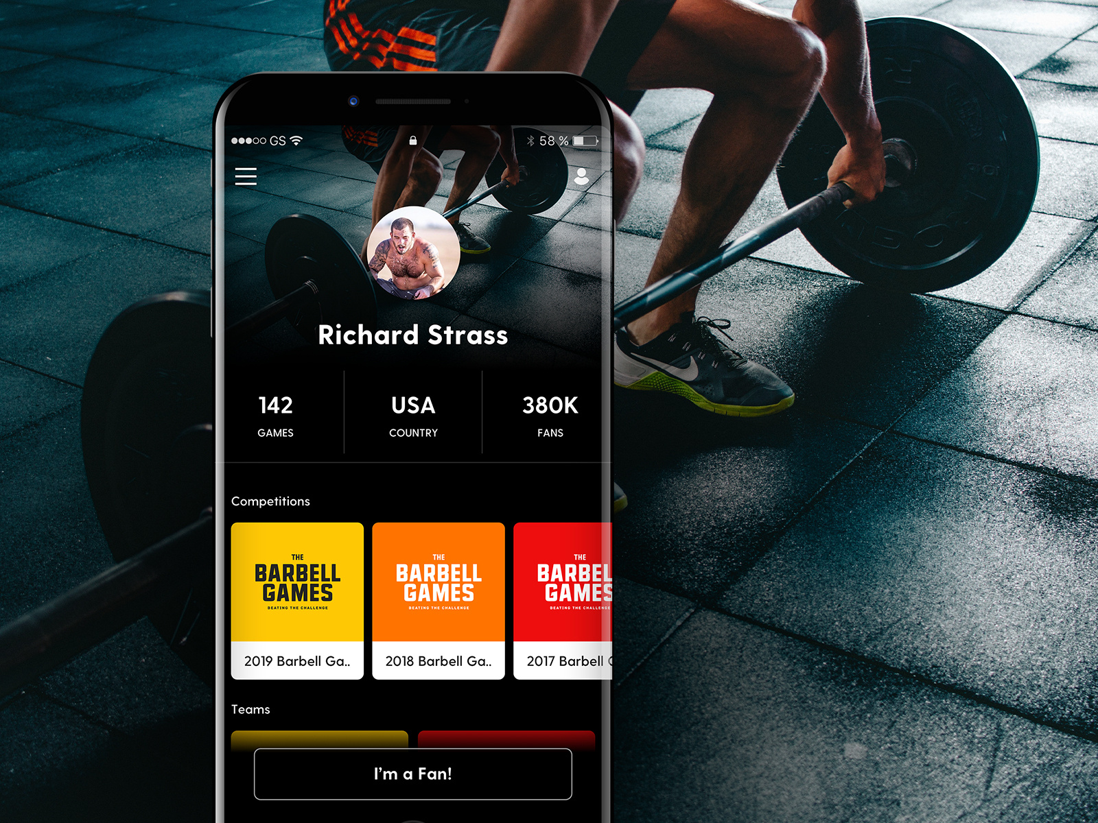 Athlete Profile App View by Marcel Doornbos for Symboly on Dribbble