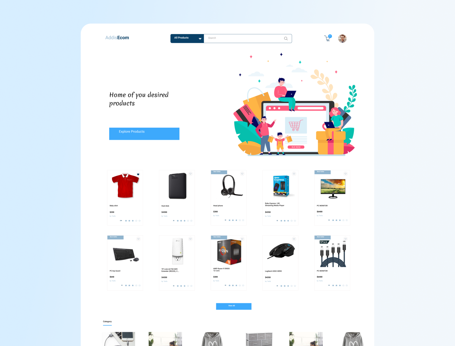 AddisEcom Ecommerce website by Tesfamichael Molla on Dribbble