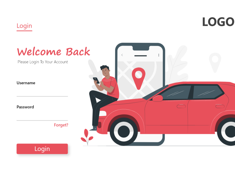 Login Page For Car Tracking Site by kajal pawar on Dribbble