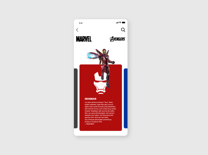 UI Marvel Avenger by Muhammad Nuzul Ridoi on Dribbble