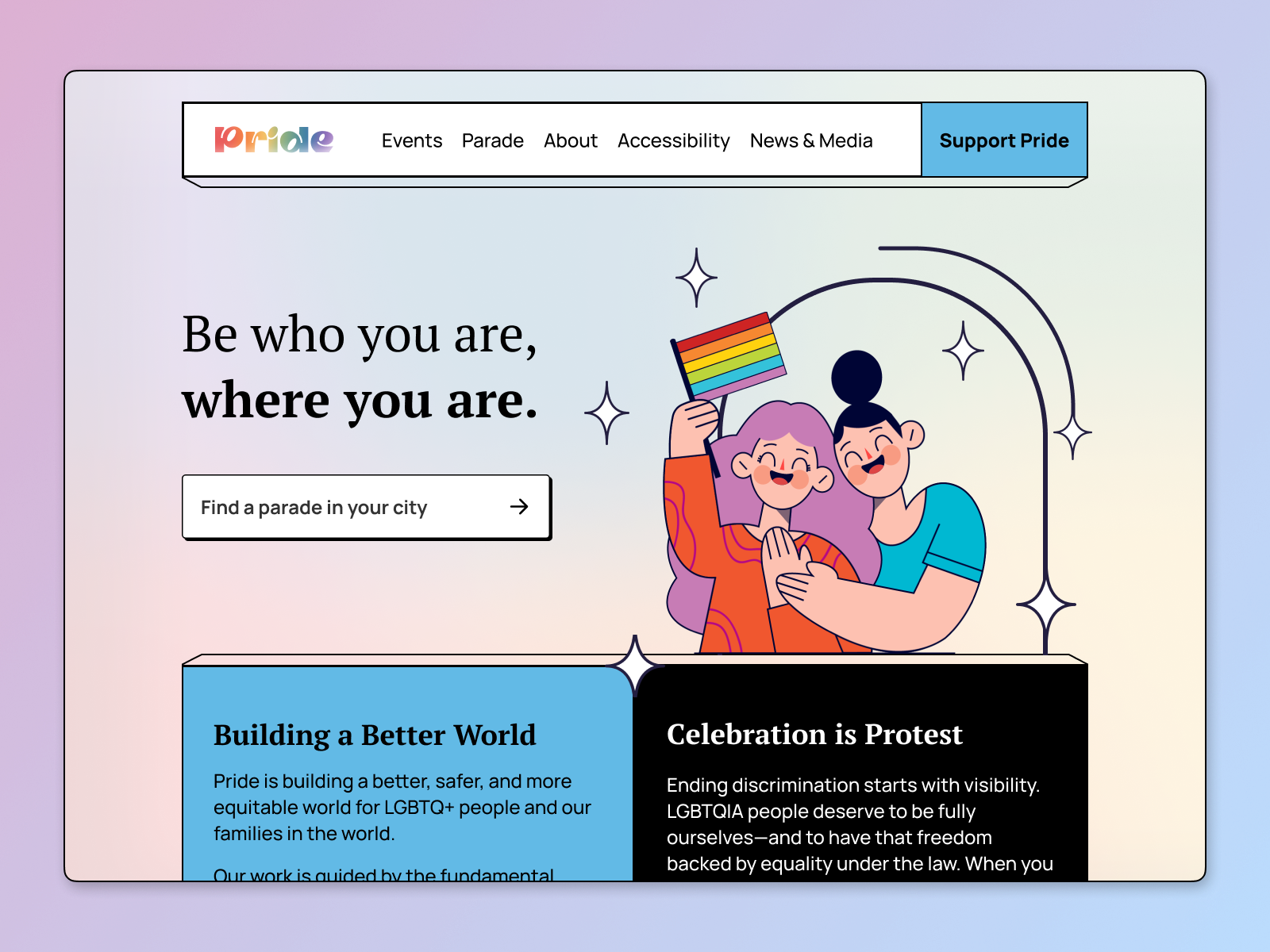 Pride Landing page by katalina pozzoli on Dribbble