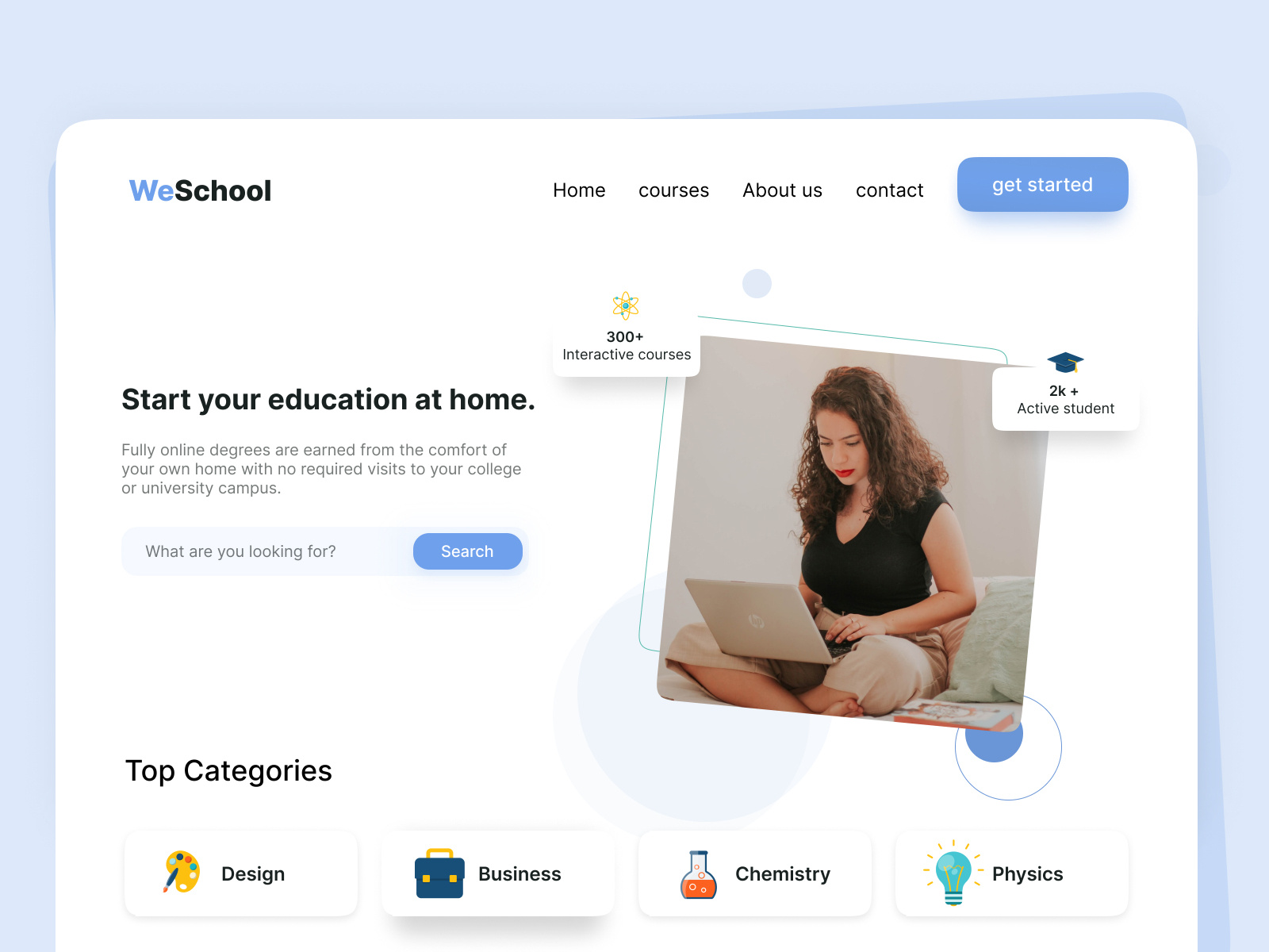 Elearning landing page by Abdul Rahim on Dribbble