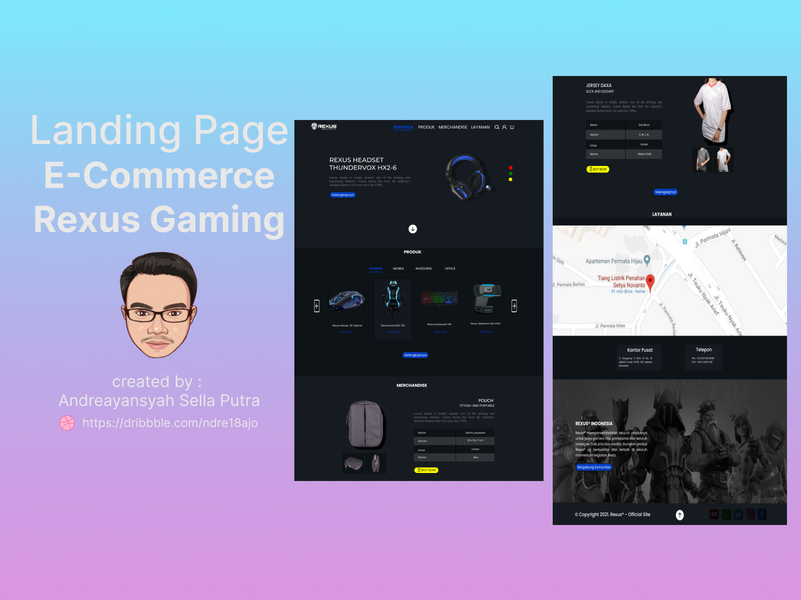 Landing Page E-Commerce Rexus Gaming by Andreayansyah on Dribbble