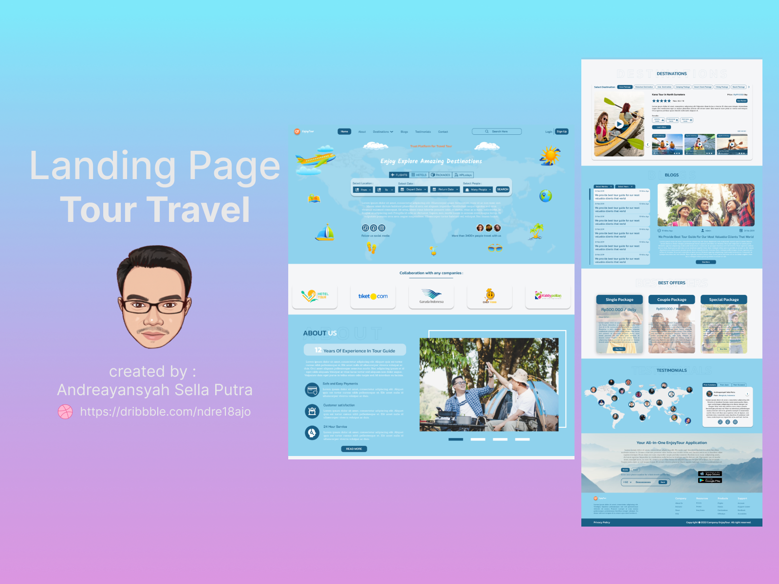 Enjoy Tour (Tour Travel) by Andreayansyah on Dribbble