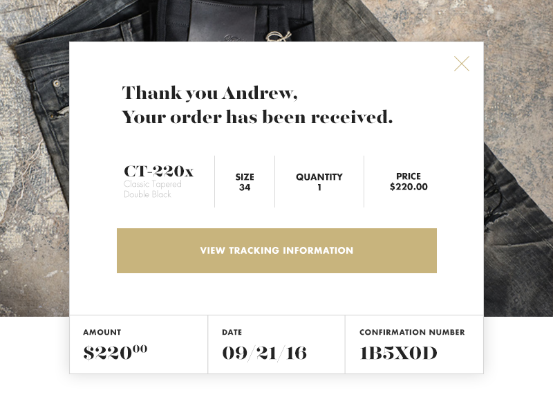 Daily UI: #017 Email Receipt by Andy Weir on Dribbble