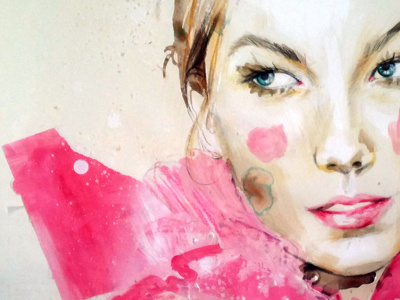 Karlie Kloss fashion illustration, portrait by Genevieve Kelly on Dribbble