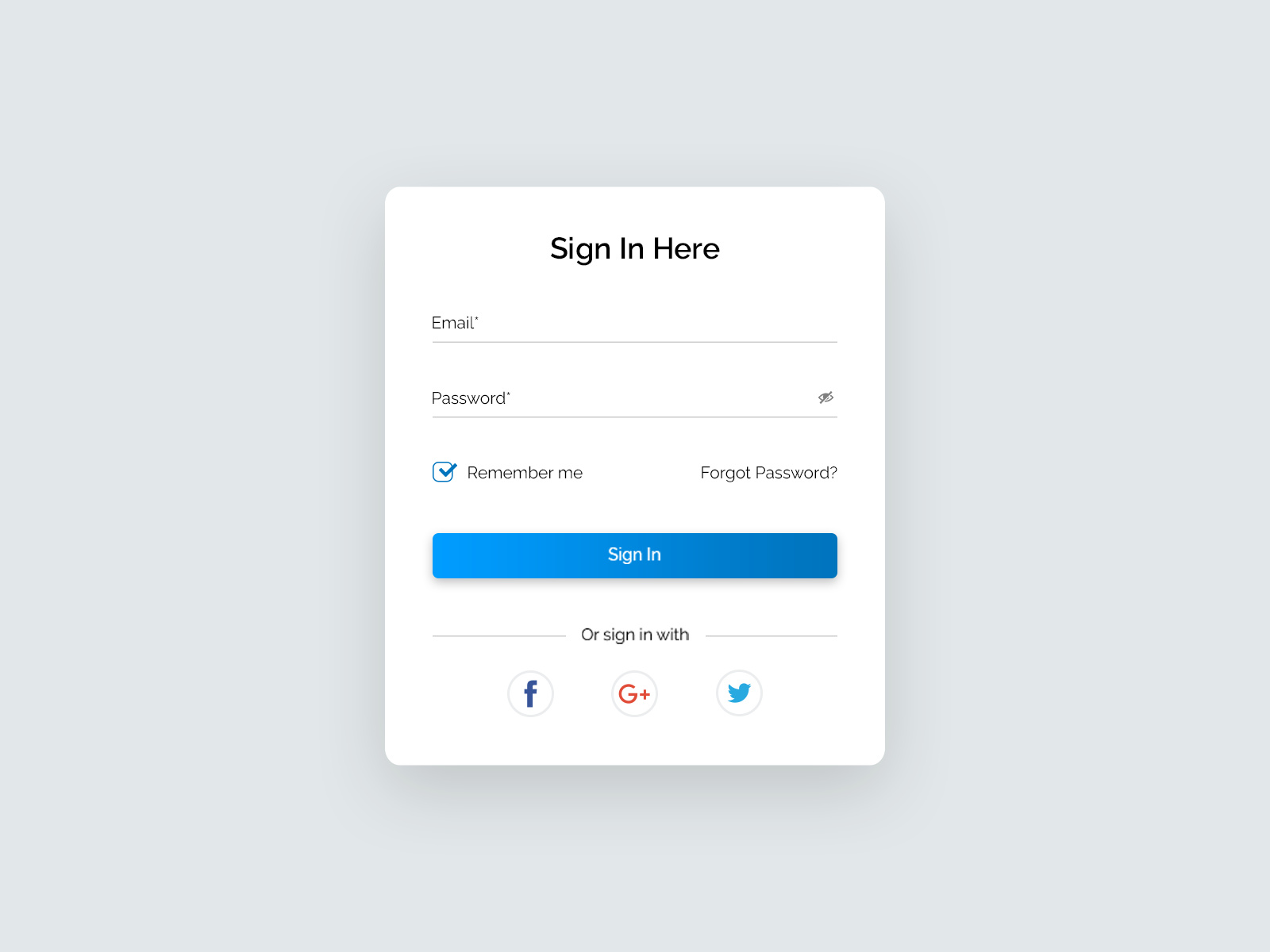 Sign In Form by Pardeep Sharma on Dribbble